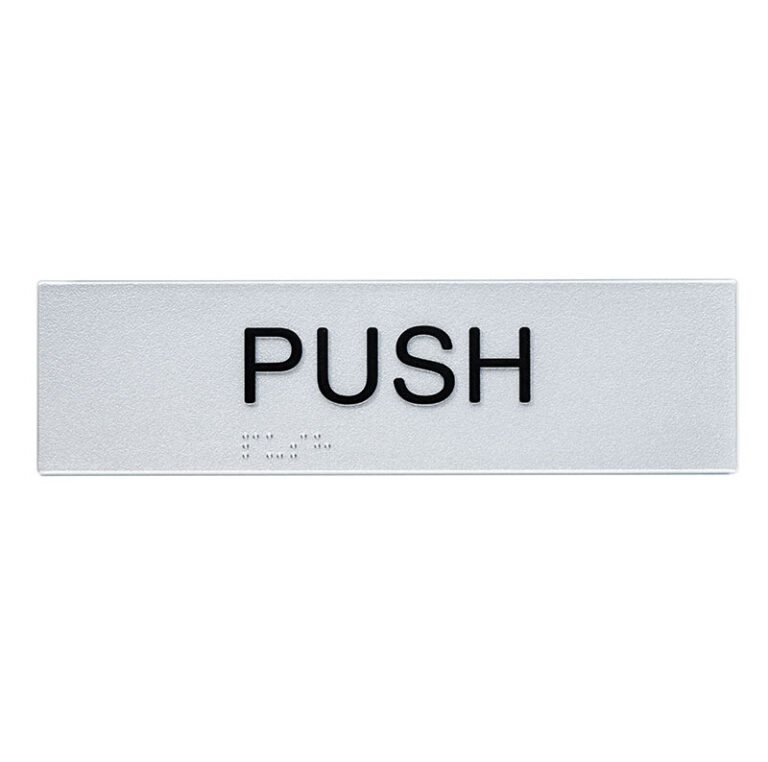 Horizontal Push Braille Sign • Tactile Systems Australia
